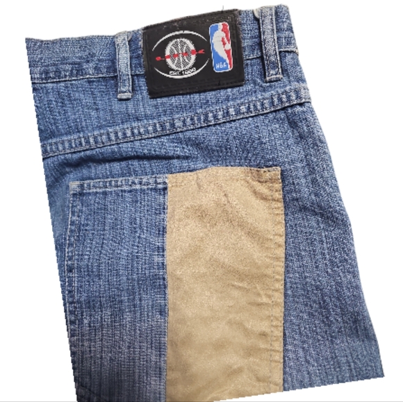 UNK NBA JEANS | Jeans | Unk Nba Nwot Vintage Jeans Embroidered New Jersey Nets Size 38 Suede ...